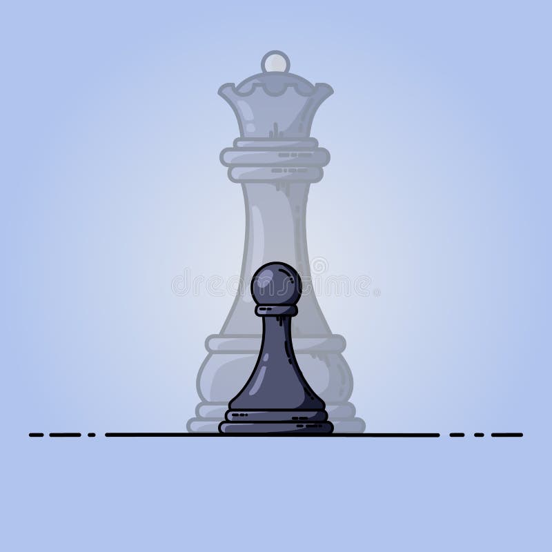 Black Pawn Becomes Queen. Vector Flat Illustration Stock Vector ...