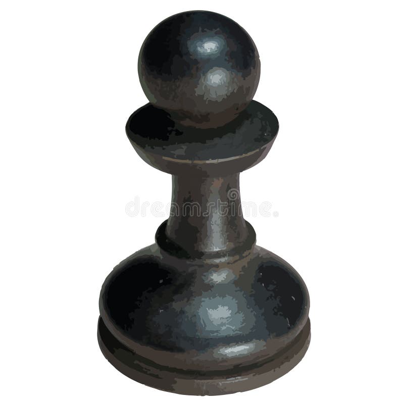 Black Pawn Chess Figure Vector Illustration Stock Vector - Illustration ...