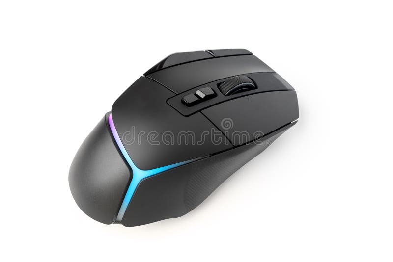 Black PC gaming mouse stock image. Image of angle, isolated - 330940385