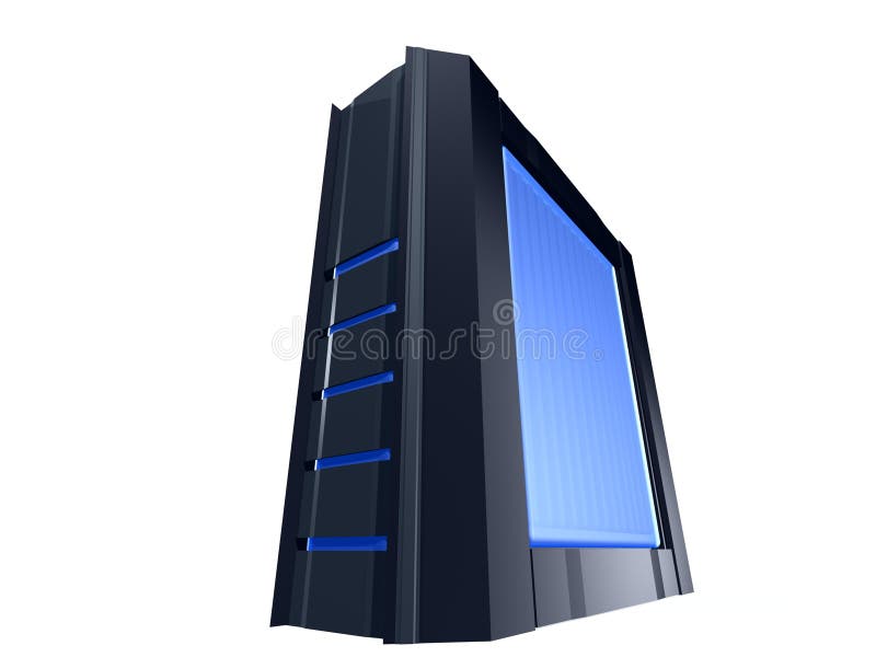 Black pc tower stock illustration. Illustration of monitor - 350507