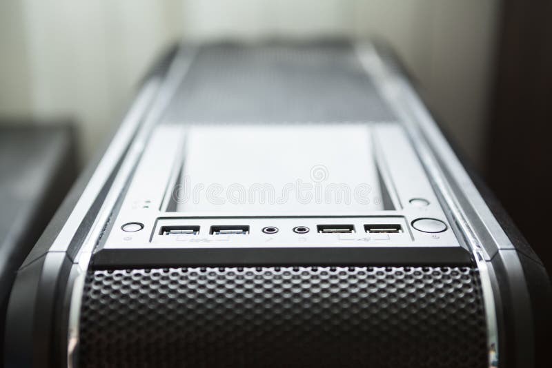 Black Pc Tower Case with Usb Connection Sockets, Power and Reset ...