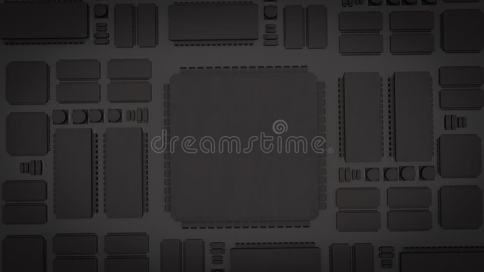 The Black PCB Board for it To Technology Concept 3d Rendering Stock ...