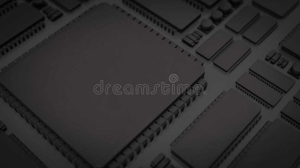 The Black PCB Board for it To Technology Concept 3d Rendering Stock ...
