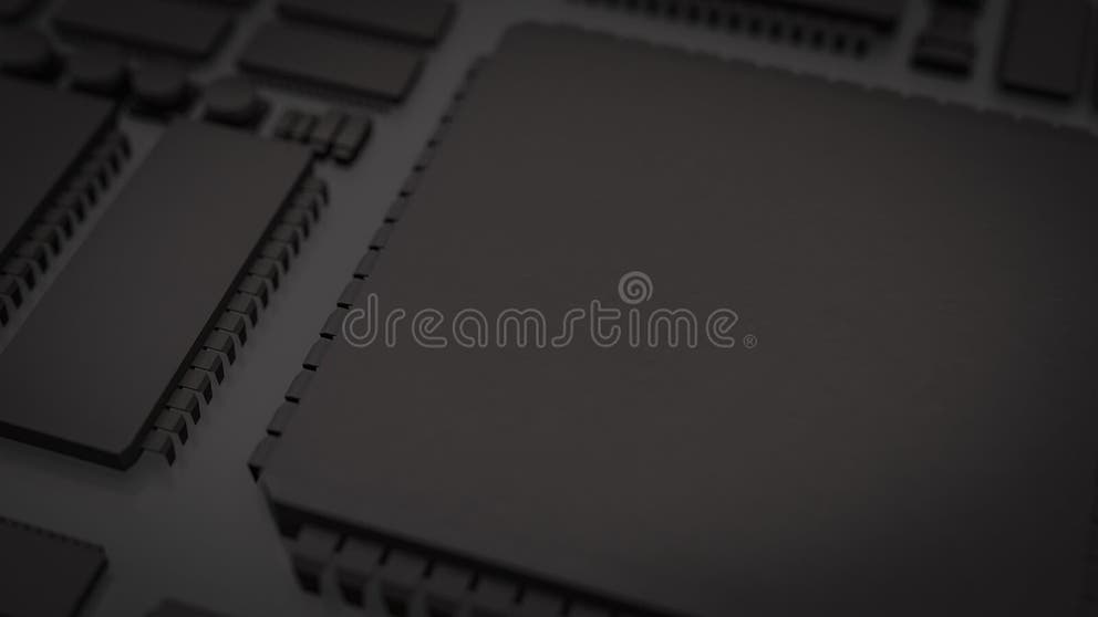 The Black PCB Board for it To Technology Concept 3d Rendering Stock ...