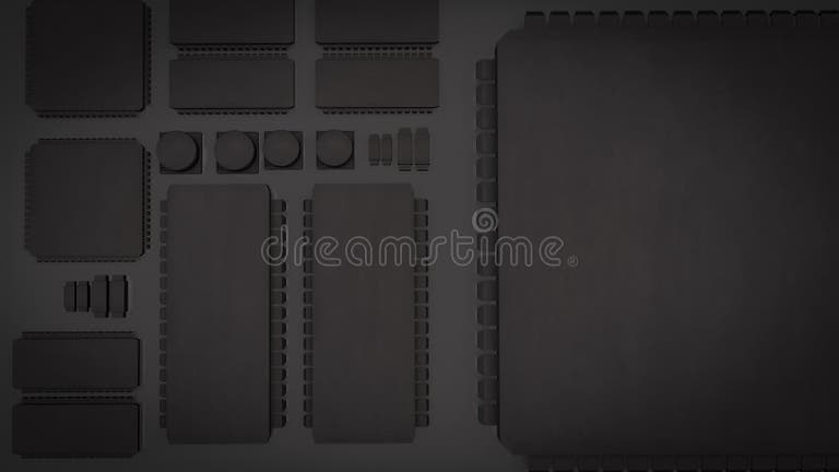 The Black PCB Board for it To Technology Concept 3d Rendering Stock ...