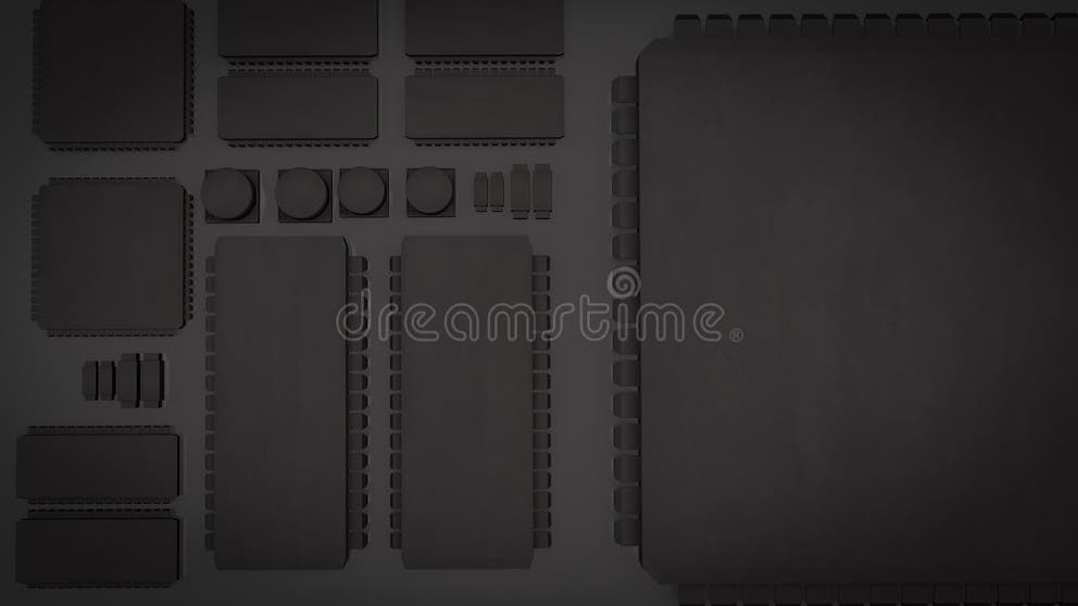 The Black PCB Board for it To Technology Concept 3d Rendering Stock ...