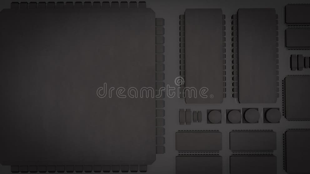 The Black PCB Board for it To Technology Concept 3d Rendering Stock ...