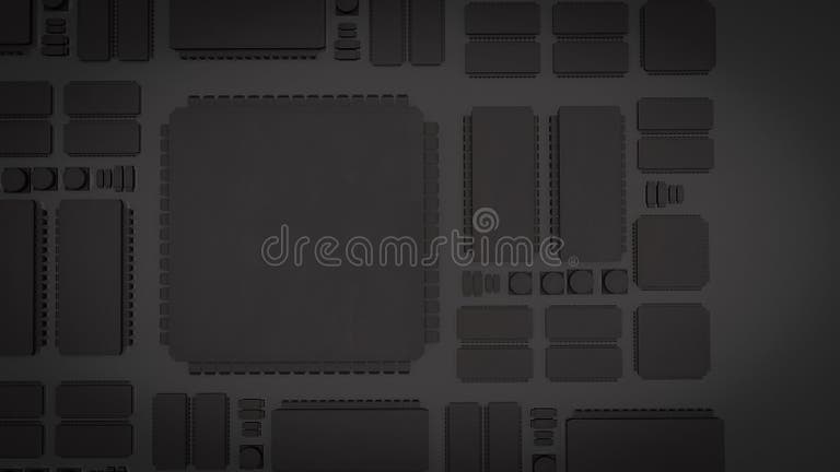 The Black PCB Board for it To Technology Concept 3d Rendering Stock ...