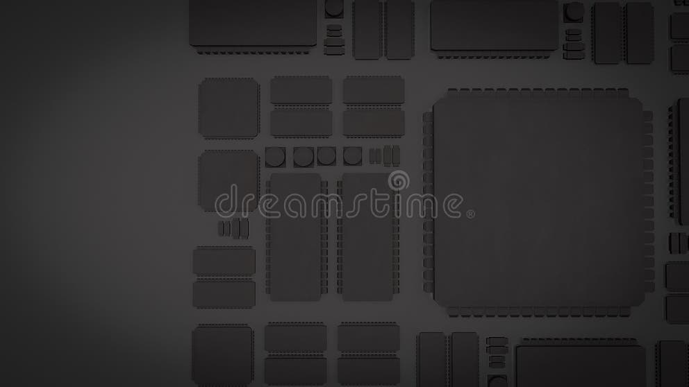 The Black PCB Board for it To Technology Concept 3d Rendering Stock ...