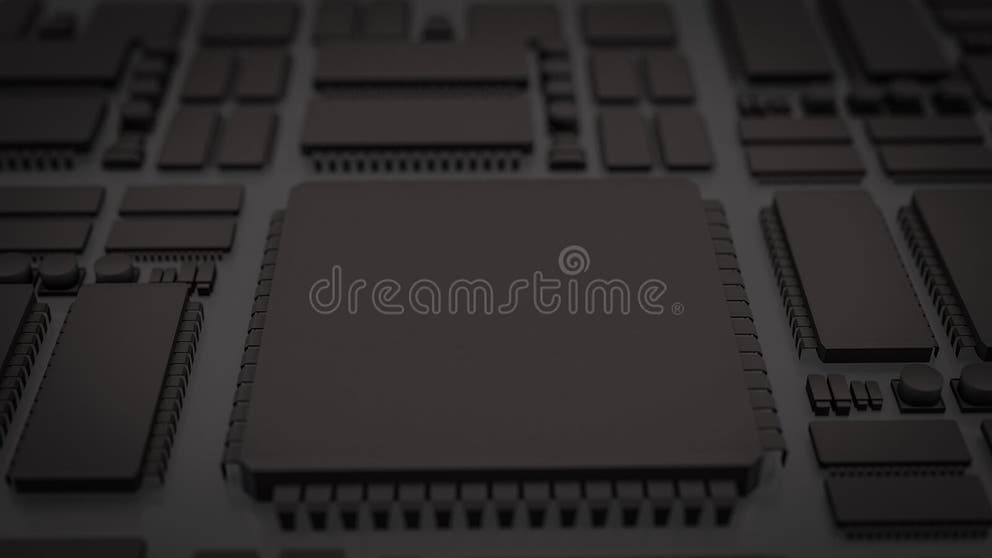 The Black PCB Board for it To Technology Concept 3d Rendering Stock ...