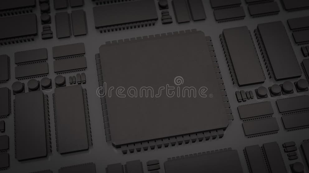 The Black PCB Board for it To Technology Concept 3d Rendering Stock ...