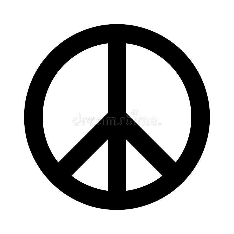 Black peace symbol stock illustration. Illustration of pacifist - 188651634
