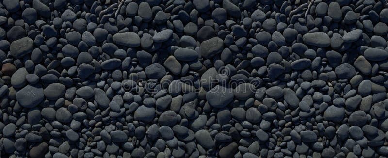 Black Pebbles Background Texture. Banner Wallpaper Stock Photo - Image ...