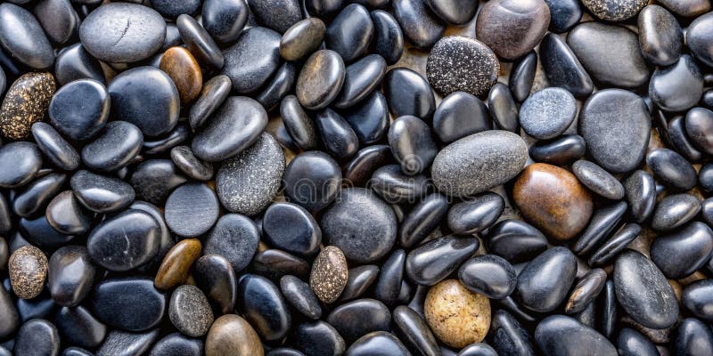 Black Pebbles or Smooth Rocks Pattern Background AI-Generated Content ...