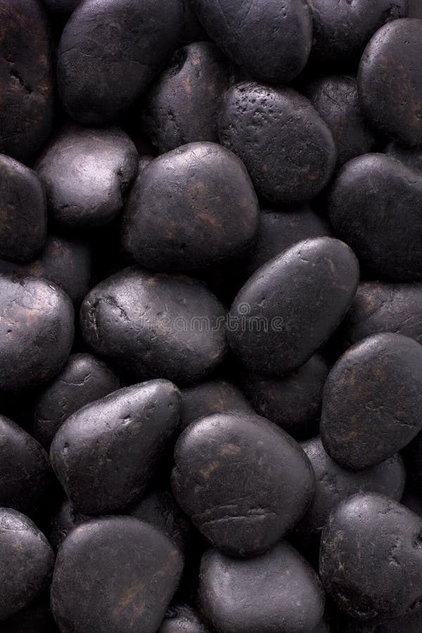 Black Pebbles for Texture and Background Stock Photo - Image of hard ...