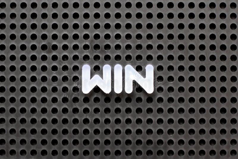 Black Pegboard with White Letter in Word Win Stock Photo - Image of ...