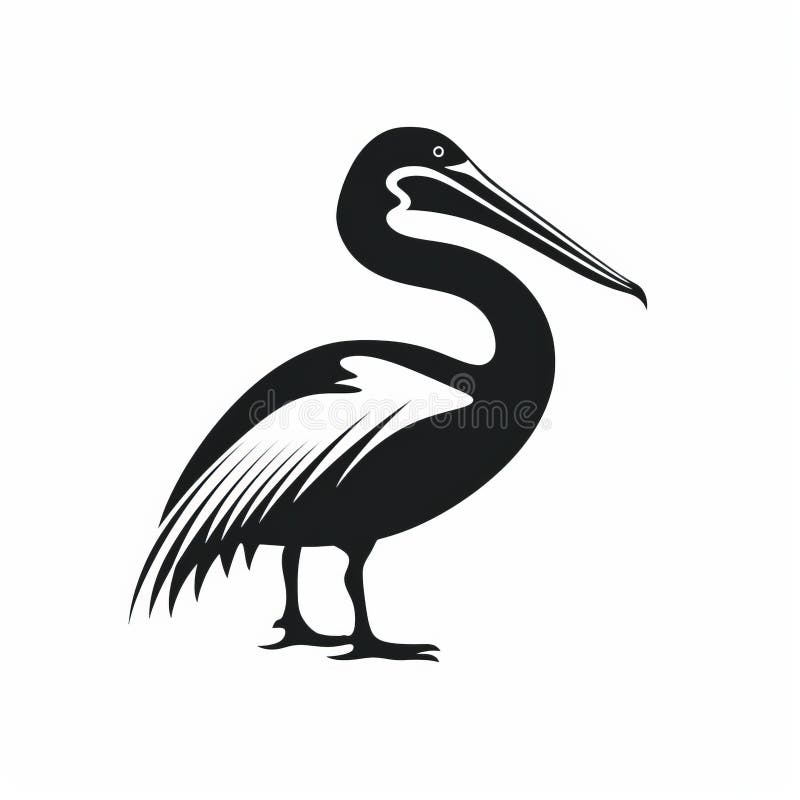 Distinctive Black and White Pelican Logo in John Howe Style Stock ...