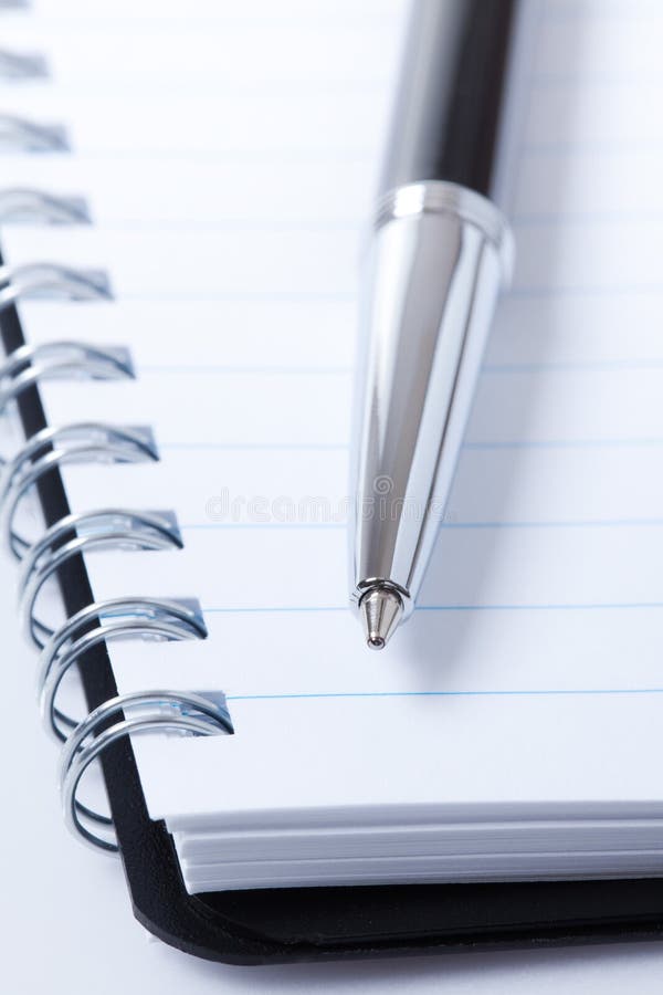Black pen and notebook stock image. Image of page, diary - 15467229