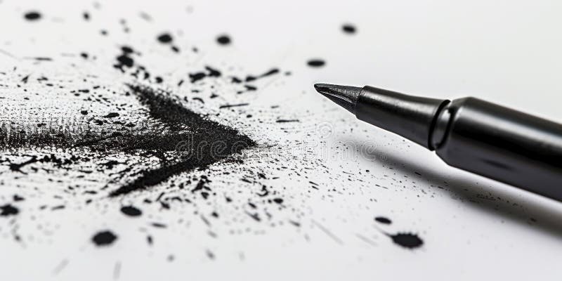 Black Pen Resting on Paper stock image. Image of study - 308942467