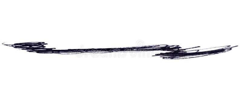Black Pen Stroke on White Background Abstract Doodle Scribble Underline ...