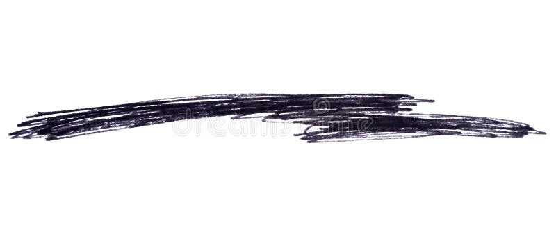 Black Pen Stroke on White Background Abstract Doodle Scribble Underline ...