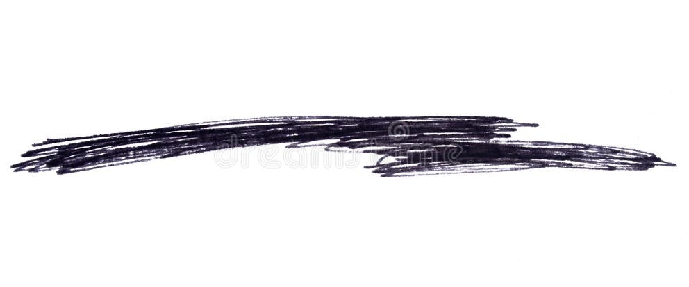 Black Pen Stroke on White Background Abstract Doodle Scribble Underline ...