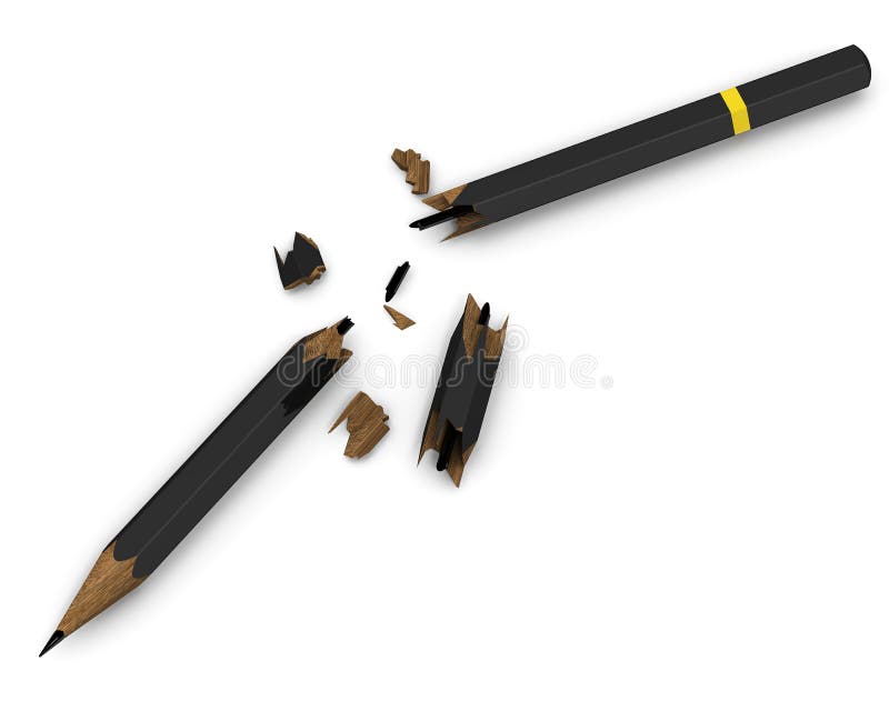Pencil Broken stock vector. Illustration of test, assignment - 31805581