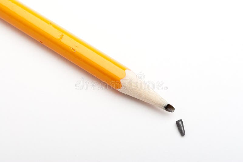 Black Pencil with a Broken Point Stock Image - Image of background ...
