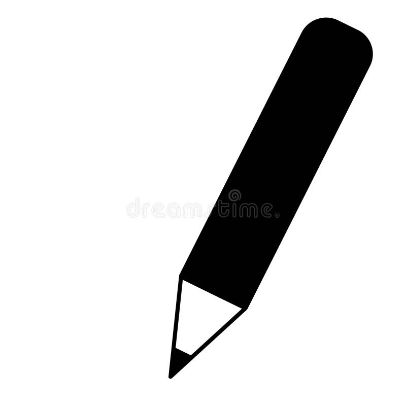 Black pencil icon stock vector. Illustration of black - 122148516