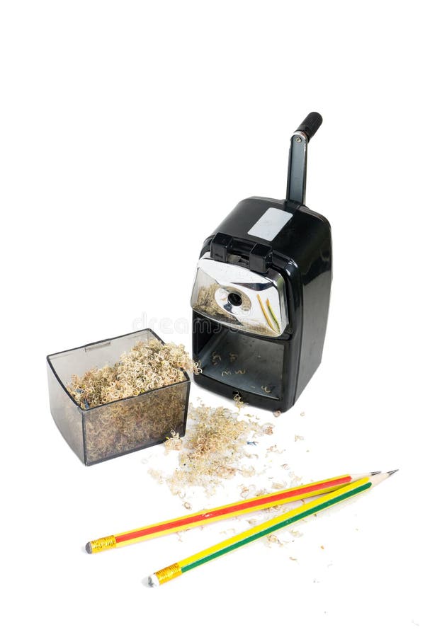 Black Pencil Sharpener Machine on White Background Stock Photo - Image ...