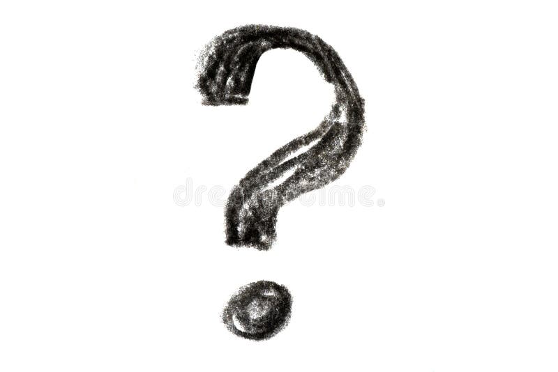 A Black Pencil Sketch of a Question Mark Symbol on a White Background ...