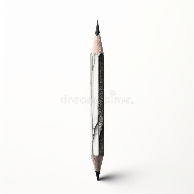 Black Pencil with Slanted Side on White Background Stock Illustration ...