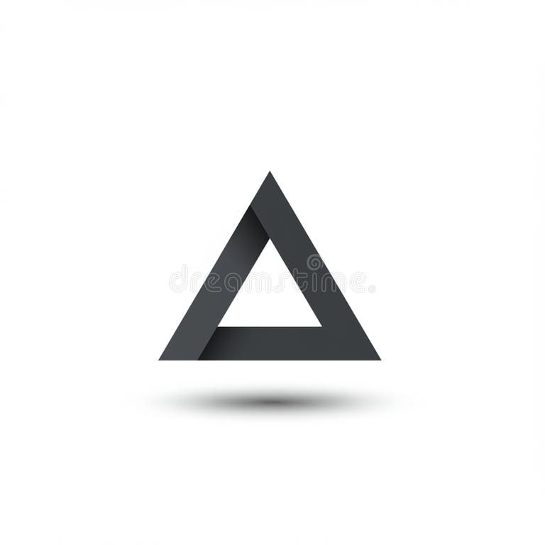 A Black Penrose Triangle is Displayed Against a White Background. the ...