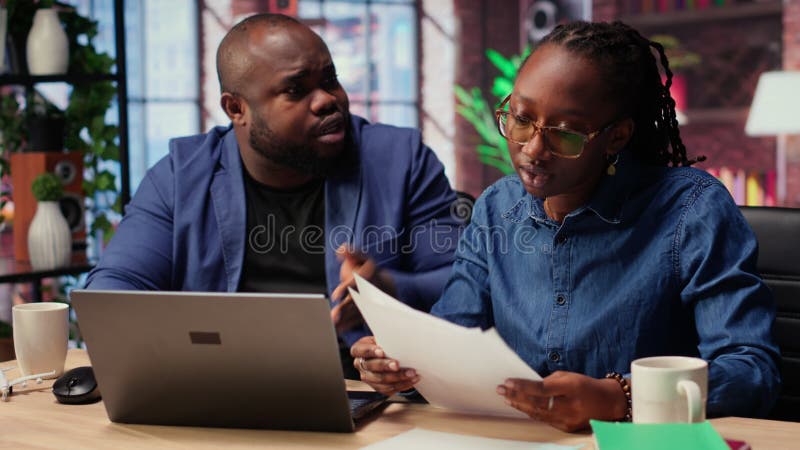 Black People Both Working from Home at Their Designated Office Stock ...