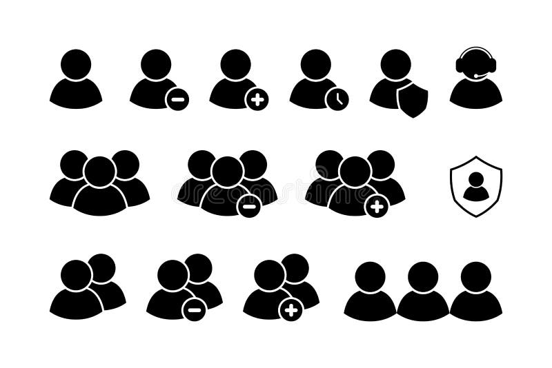 Black people icons set stock vector. Illustration of profile - 155031717