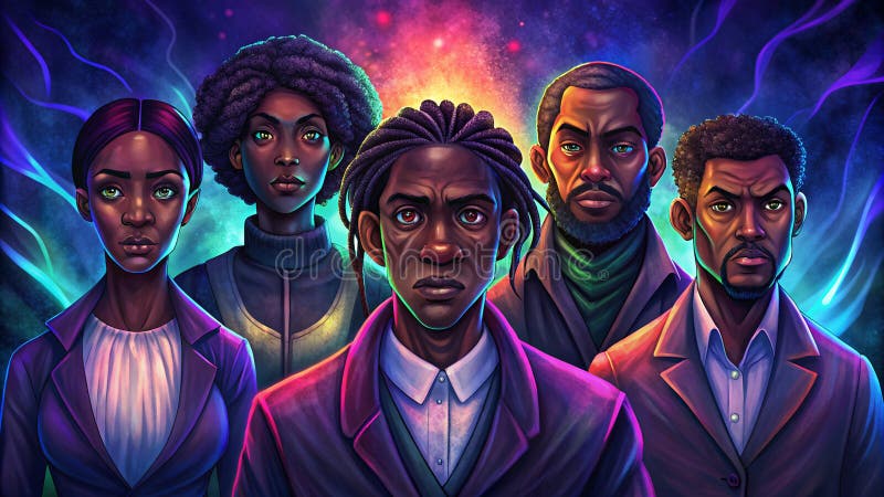 Black People Team Illustration Stock Illustration - Illustration of ...