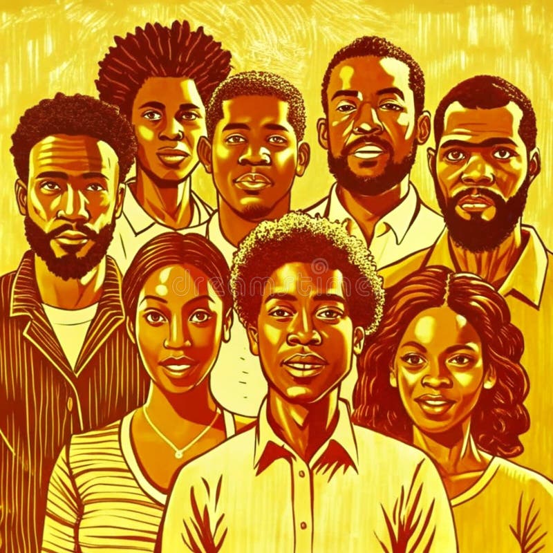 Black People Team Illustration Stock Illustration - Illustration of ...