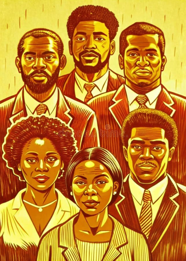 Black People Team Illustration Stock Illustration - Illustration of ...