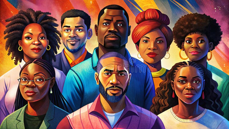 Black People Team Illustration Stock Illustration - Illustration of ...