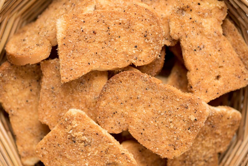 Black Pepper Bread in Basket Stock Photo - Image of white, iron: 117742704