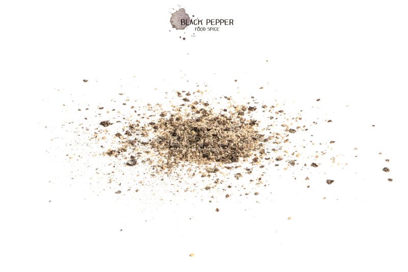 Black Pepper Seed Powder on White Background Stock Image - Image of ...