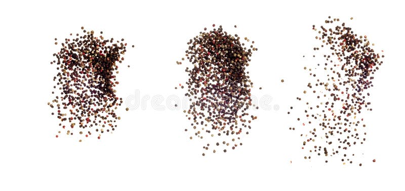 Black Pepper Seeds Fall Down Pour in Group, Black Pepper Float Explode ...