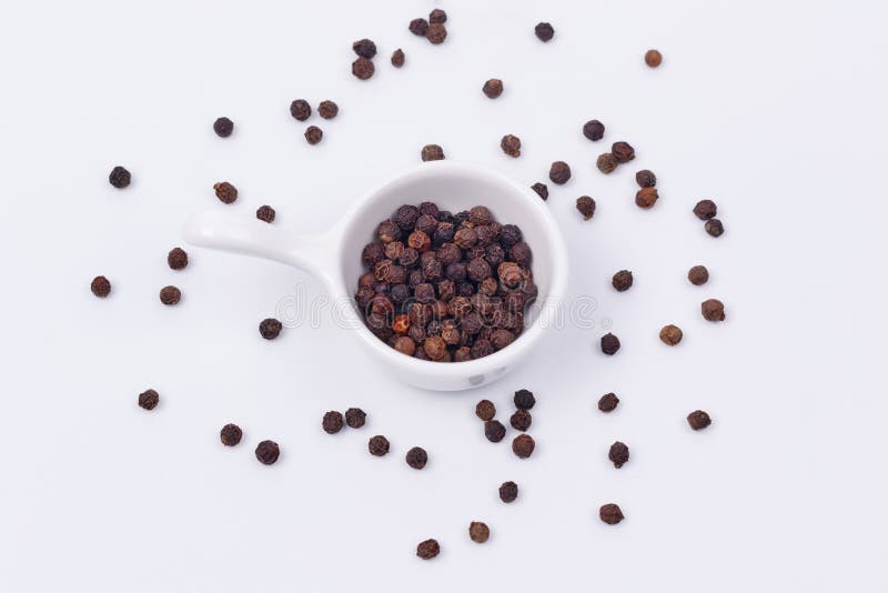 Black Pepper in a Small Dish Stock Photo - Image of cooking, brown ...