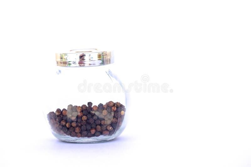 Black Peppers Inside a Transparent Jar Stock Image - Image of container ...