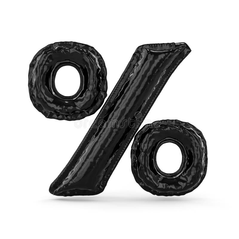 Black Percent Symbol with an Arrow Down Stock Illustration ...
