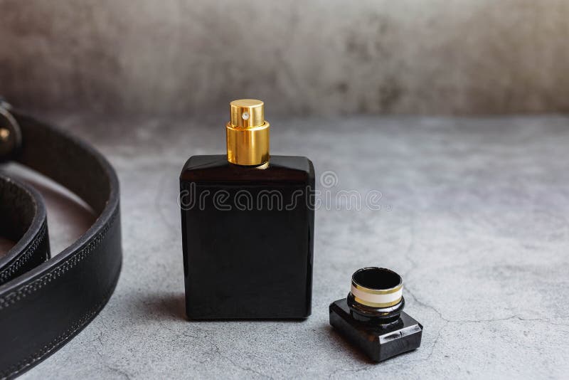 Black Perfume Bottle, Perfume Concept for Men Stock Image - Image of ...