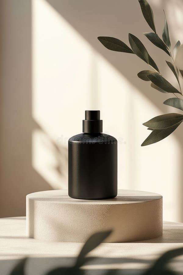 Black Perfume Bottle, a Simple Black Perfume Bottle Displayed on a ...