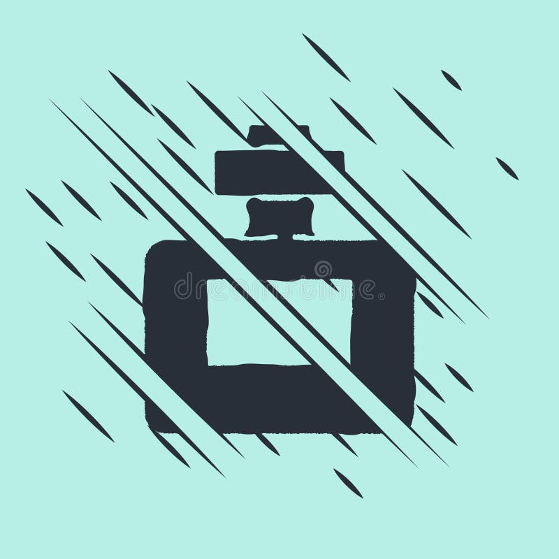 Black Perfume Icon Isolated on Green Background. Glitch Style Stock ...