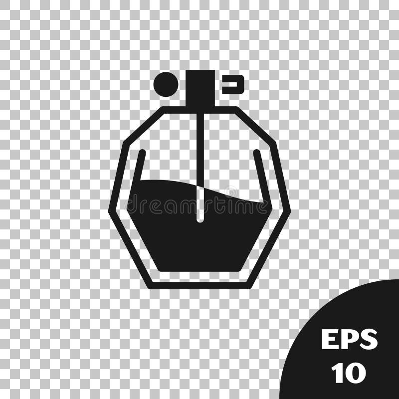 Black Perfume Icon Isolated on Transparent Background. Vector ...