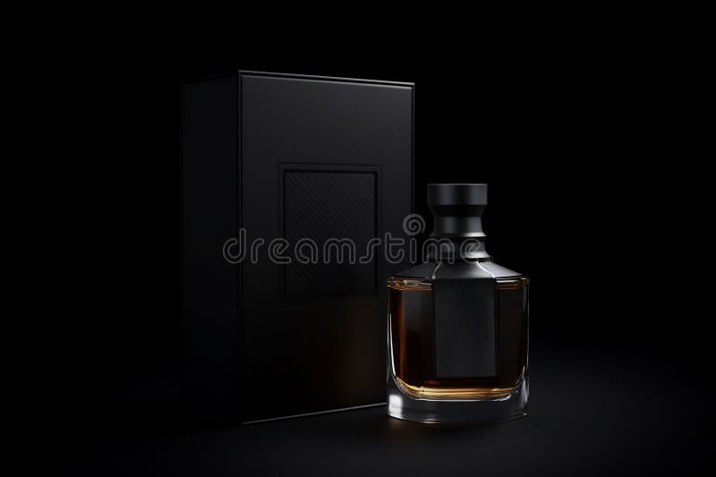Black Perfume Mockup with Box on Black Background Men S Stock Image ...